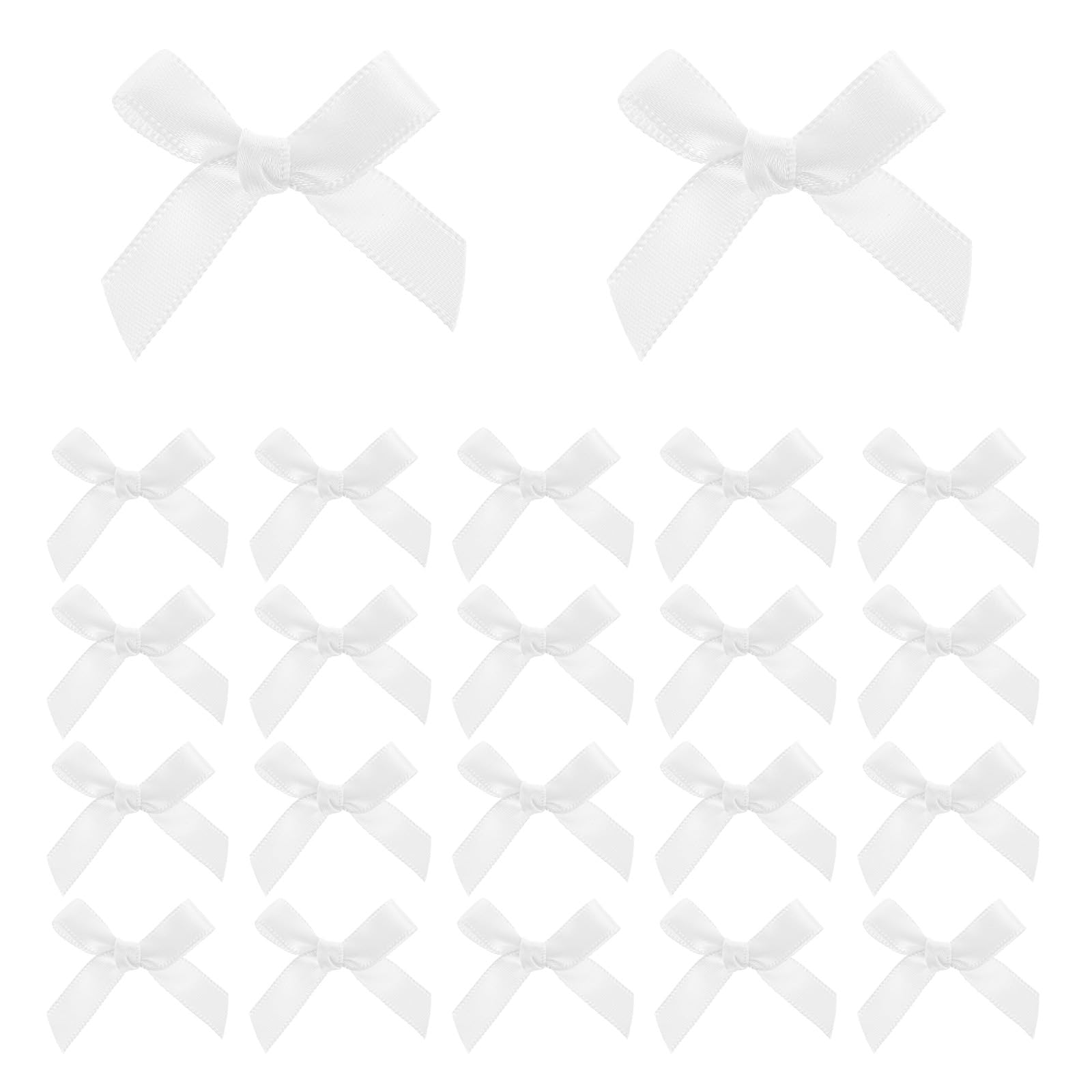 Amazon.com: ZEYIYER 100PCS Mini Bows, Small White Bows Satin Fabric ...