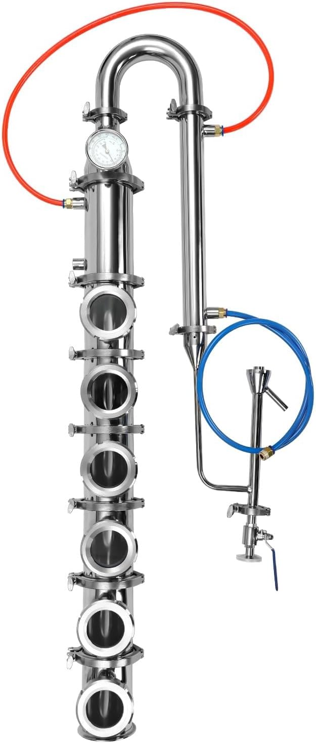 Amazon.com: GUANMENG 6 Plate Stainless Moonshine Still Flute Column, 4 ...