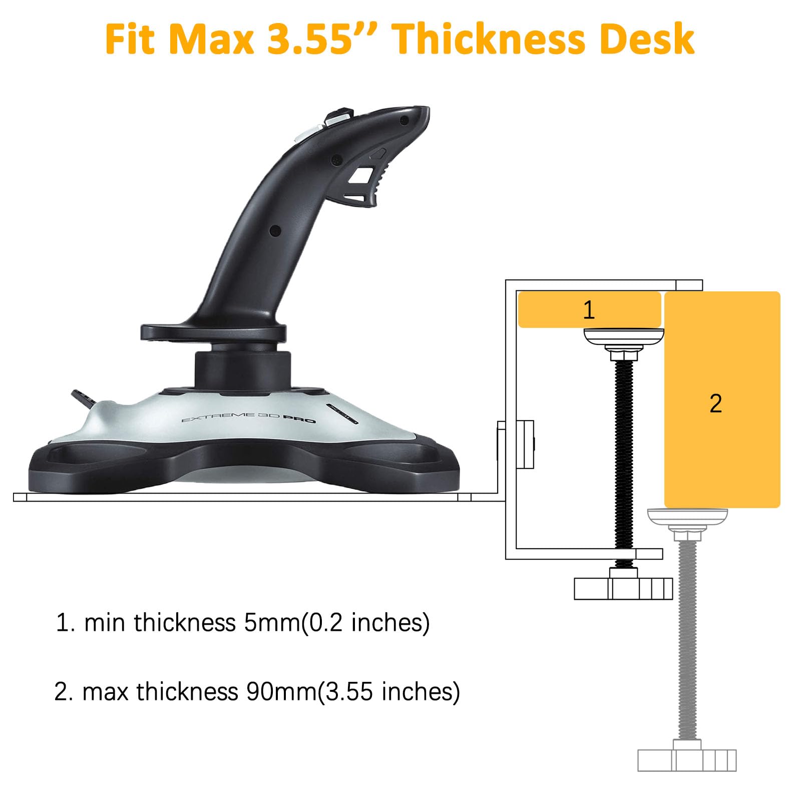 Logitech 3d Pro Reyann 2 Pack Desk Mount For Flight Sim Joystick, Hotas ...