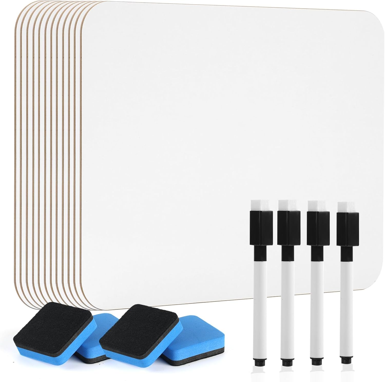 12 Pack Small A4 White Board Dry Erase Boards, 23 x 30 cm Double Sided ...