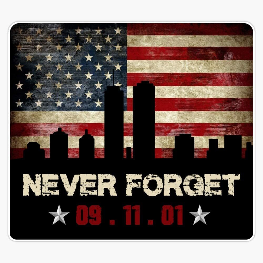 Amazon.com - Never Forget 9/11 Usa Flag Sticker Bumper Sticker Vinyl ...