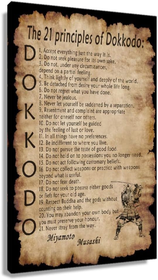 Amazon.com: Miyamoto Musashi Wall Art Vintage The 21 Principles of ...