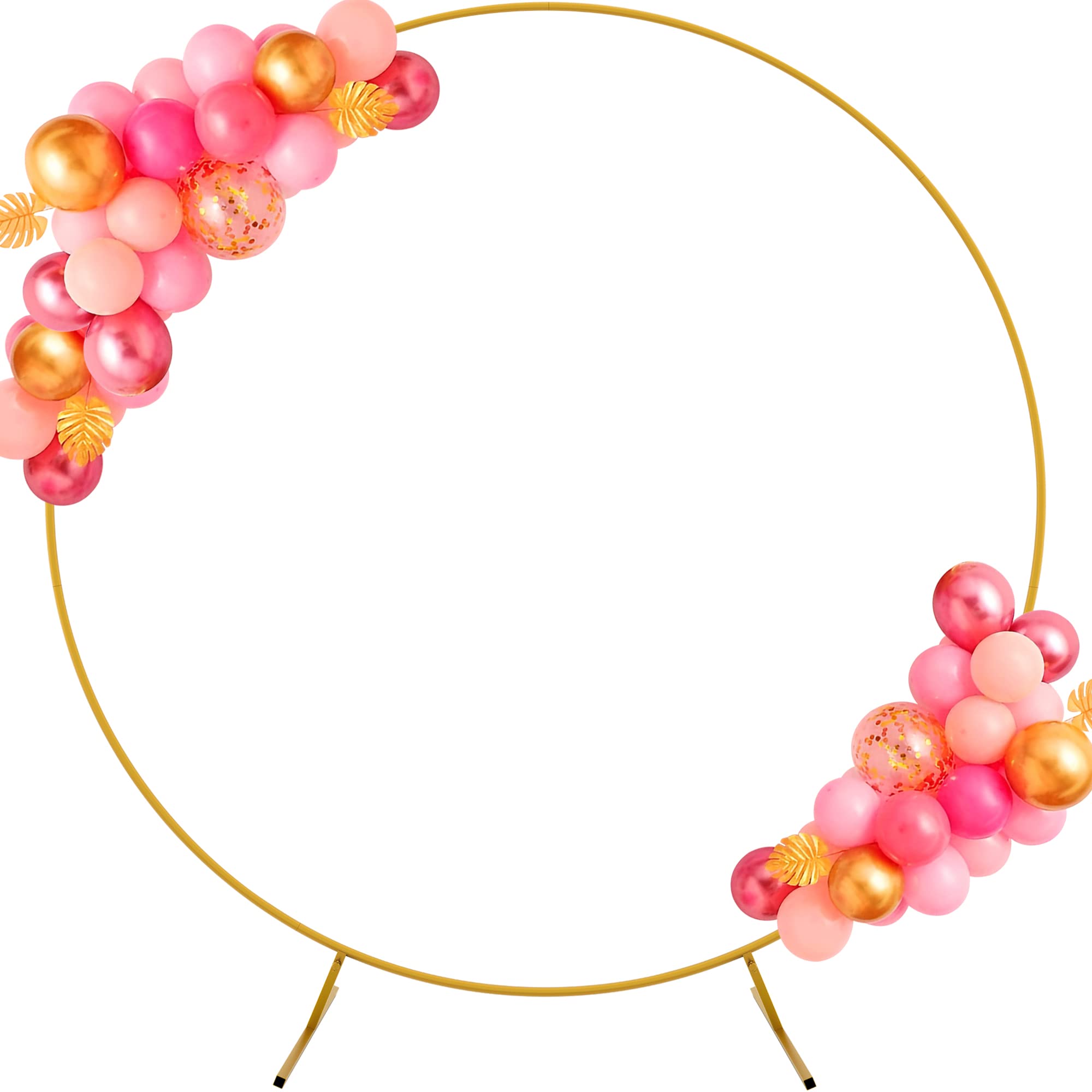 Fomcet 7.2FT Round Backdrop Stand Gold Metal Circle Wedding Balloon ...