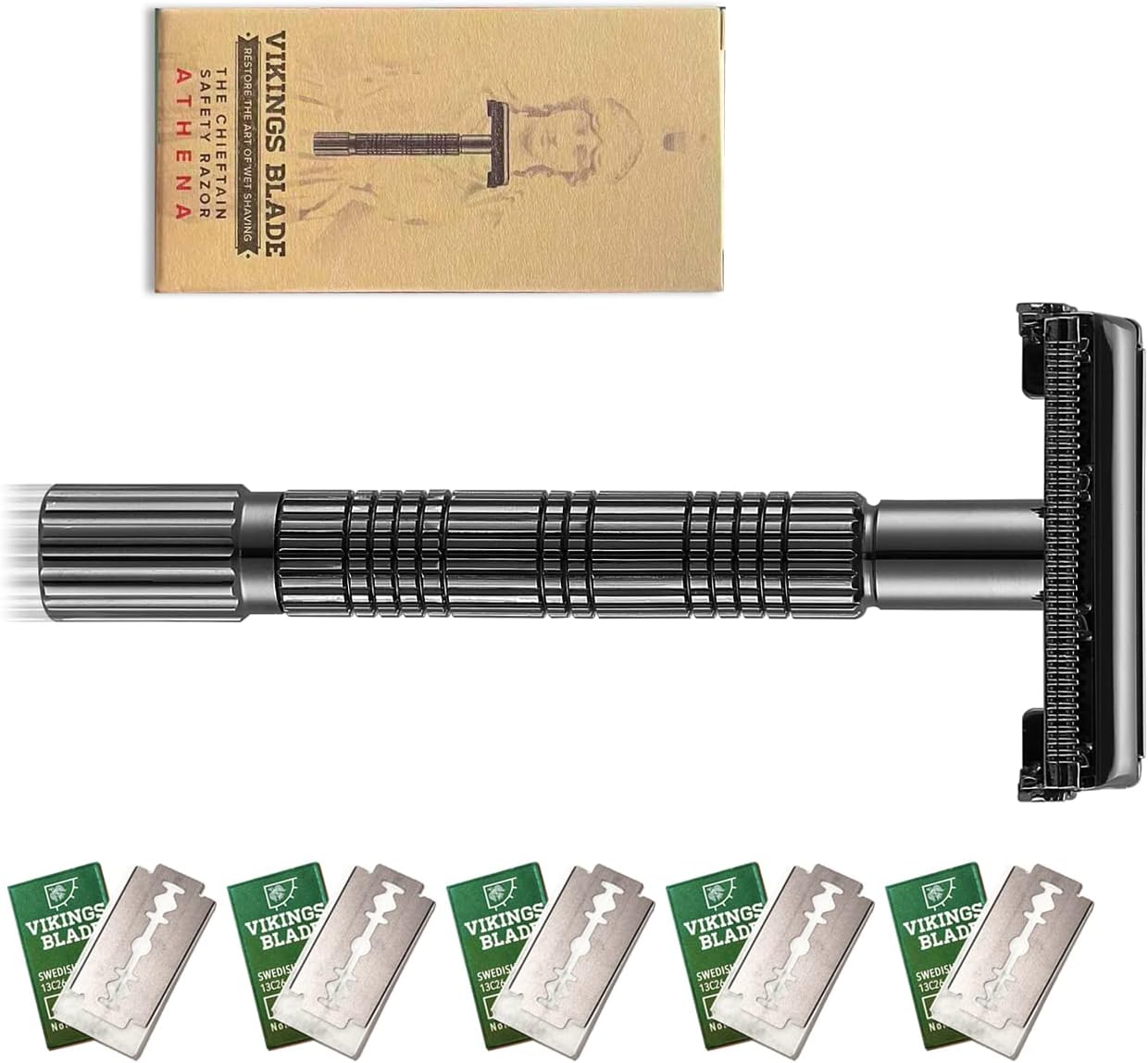 VIKINGS BLADE The Chieftain JR Double Sided Safety Razor - Meteorite ...