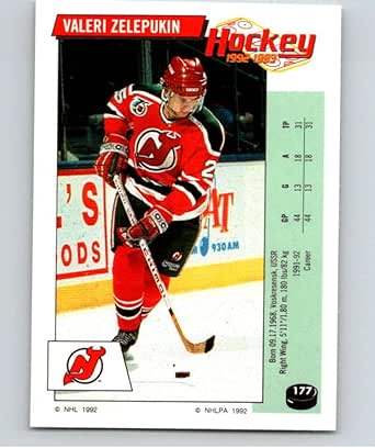 Amazon.com: 1992-93 Panini Stickers Hockey #177 Valeri Zelepukin New Jersey Devils V82829 ...