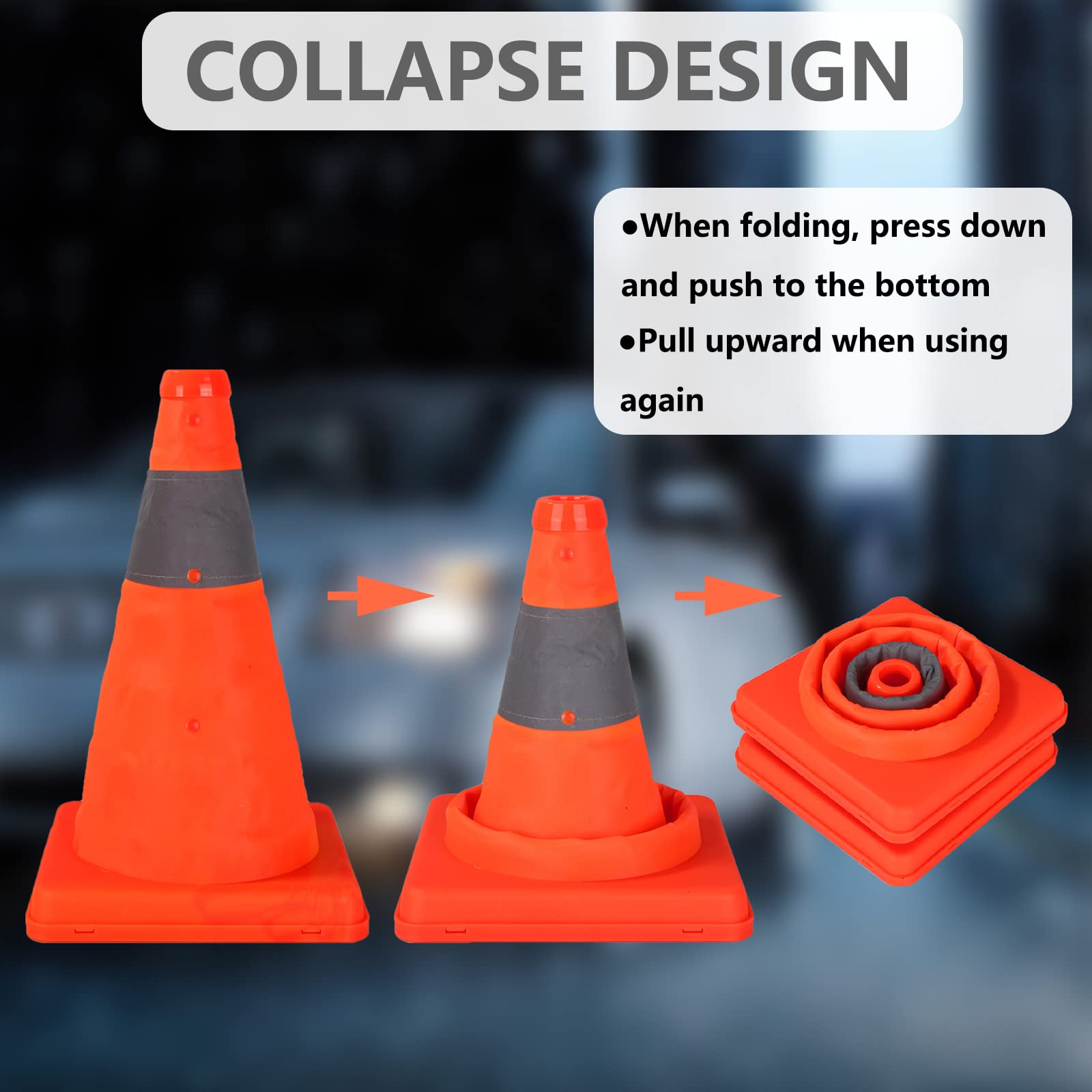 Safety Cones Goodyear 12-Inch Collapsible Pop Up Safety Cone Traffic ...