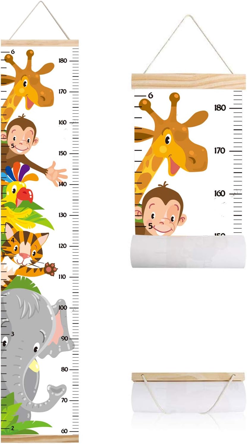Amazon.com: Animals Growth Chart for Kids, Baby Height Chart, Canvas ...