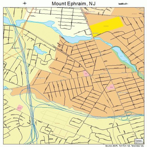 Amazon.com: Large Street & Road Map of Mount Ephraim, New Jersey NJ - Printed poster size wall ...
