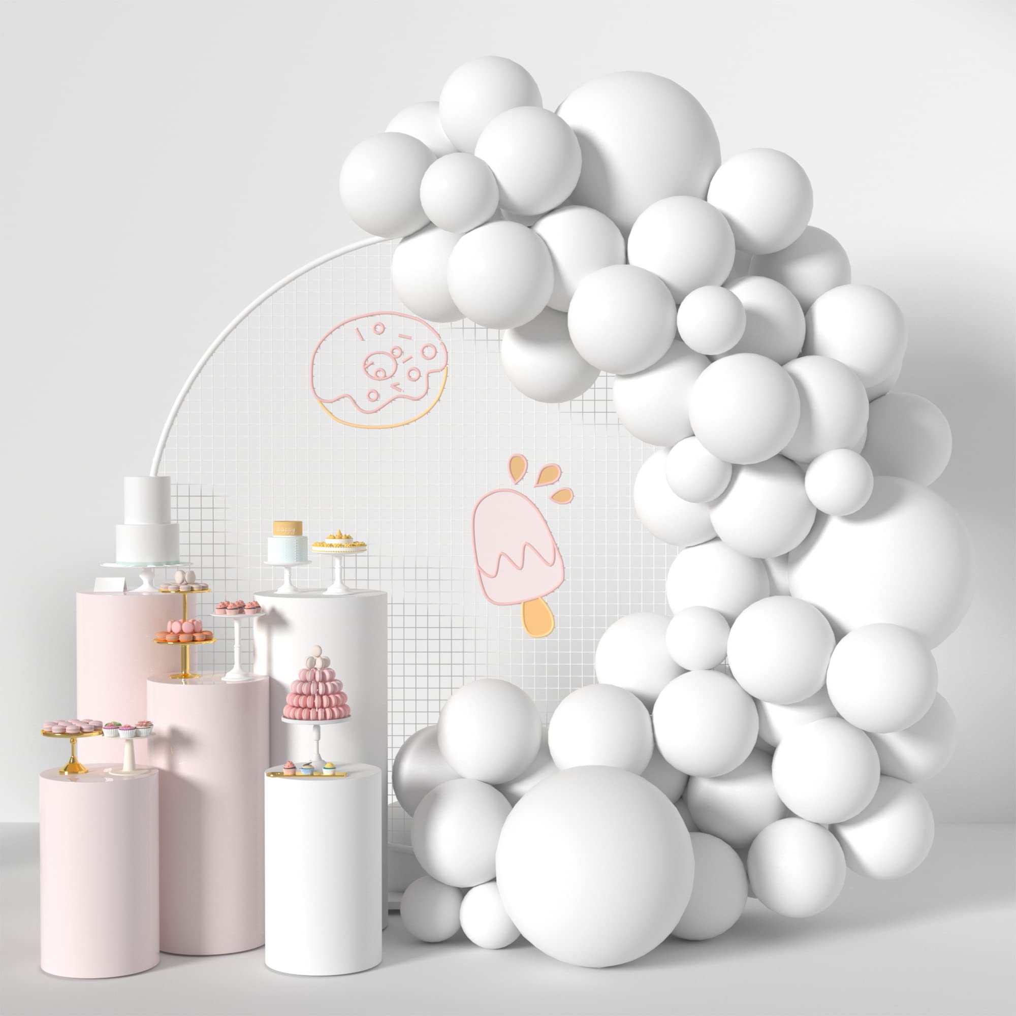 Amazon.com: White Balloons Differert Sizes, JOGAMS 80 Pack White ...