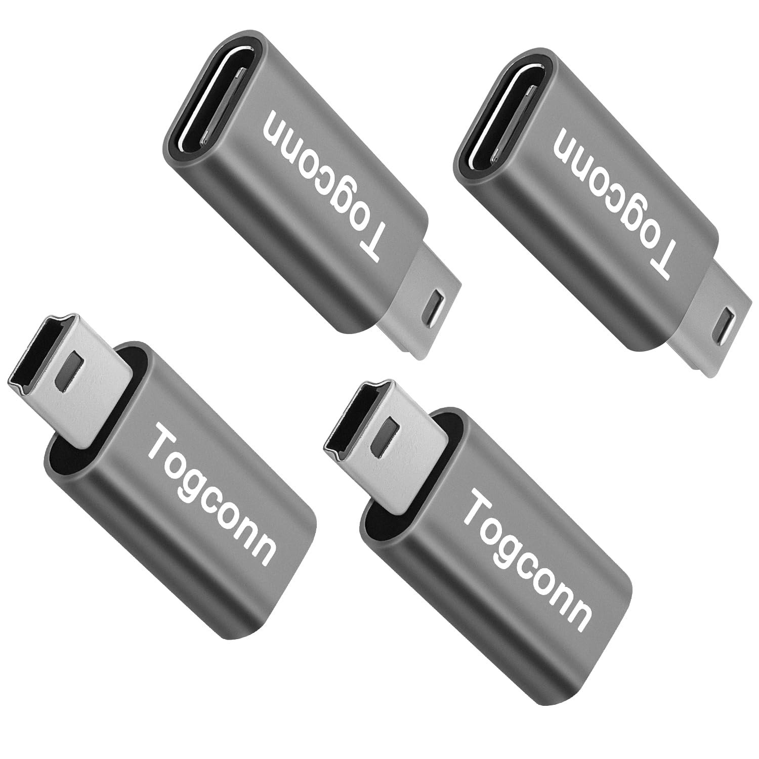 Amazon.com: Togconn USB C to Mini USB Adapter (4 Pack), Type C (Female ...