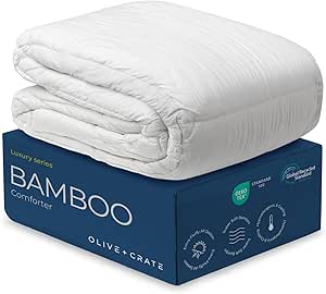Amazon.com: Olive + Crate 100% Cooling Bamboo Comforter from Viscose ...