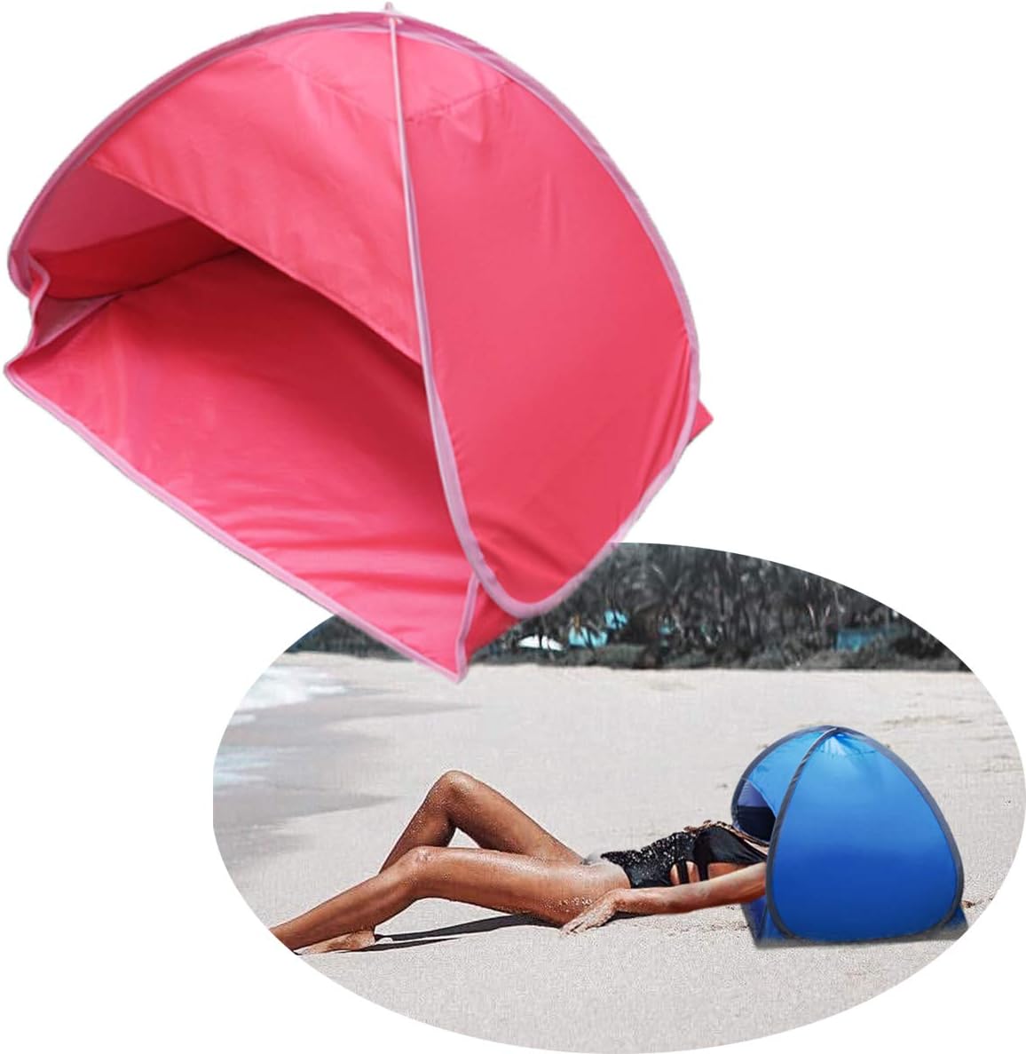 Portable Sun Beach Shade Canopy - Mini Adjustable Beach Shelter Sun ...