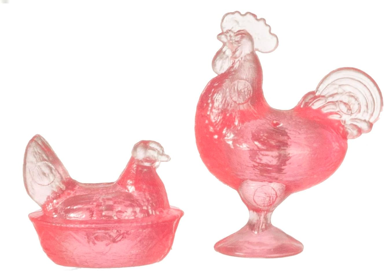 Amazon.com: Dollhouse Miniature Rooster and Nesting Hen Pink : Toys & Games