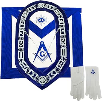 Amazon.com: Masonic Regalia Master Mason Apron Set Chain Collar Gloves ...