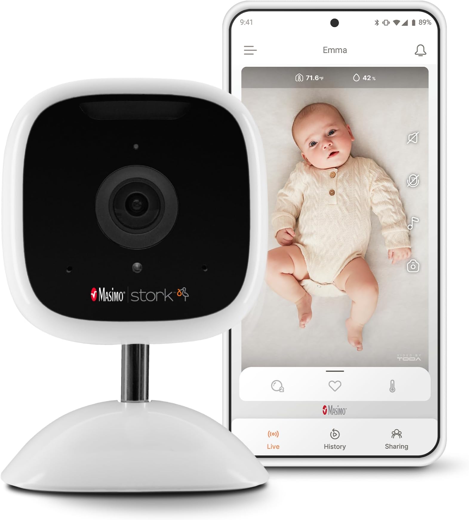 Amazon.com: Masimo Stork Camera, White - High-Resolution Baby Video ...