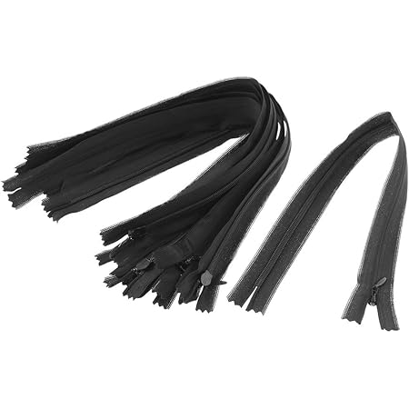 sourcingmap Nylon Invisible Concealed Zip Zipper 14 Inch 10 Pcs Black ...