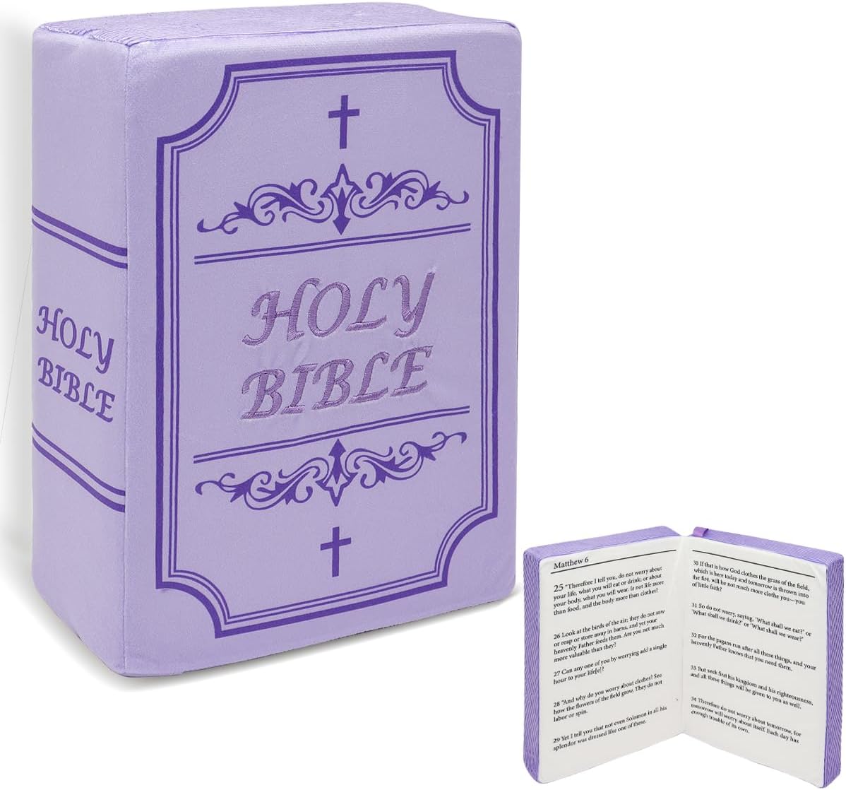 Amazon.com: Yelakey Bible Pillow Book Plush That Opens Christian Holy ...