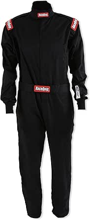 Amazon.com: RaceQuip Racing Driver Fire Suit One Piece Single Layer SFI 3.2A/ 1 Black Small ...