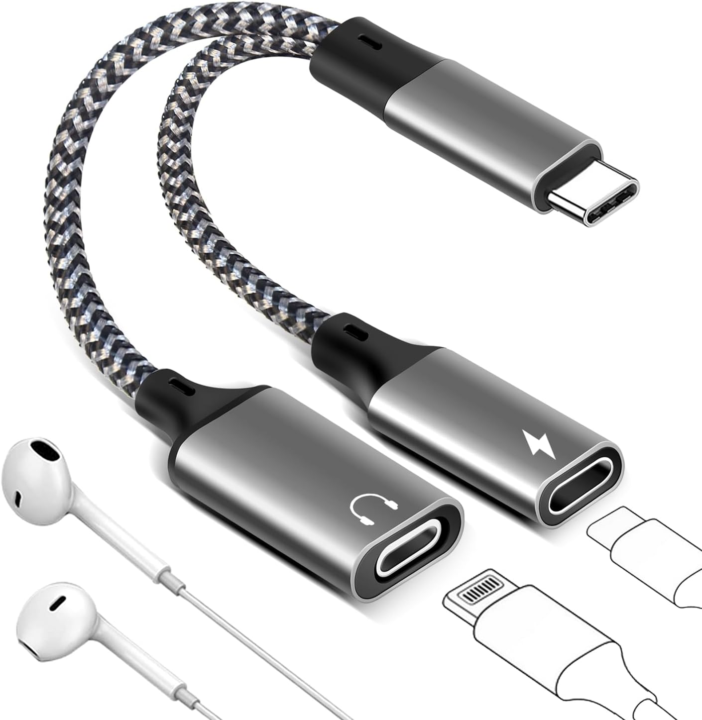 Amazon.com: cugunu Lightning (Female) to USB C (Male) Audio Adapter ...