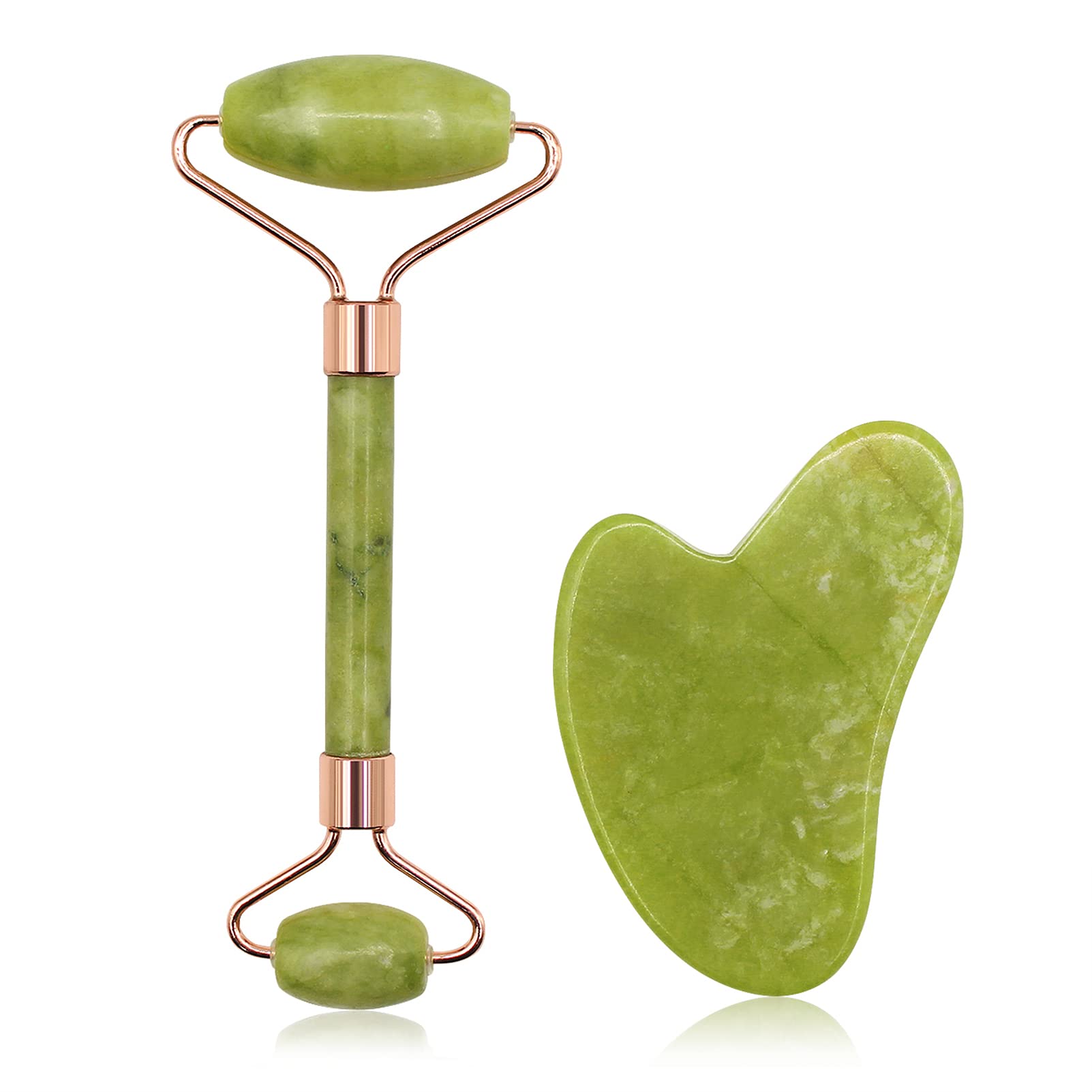 Amazon.com: ZUKIMM Jade Roller for Face and Gua Sha Facial Tools Set ...