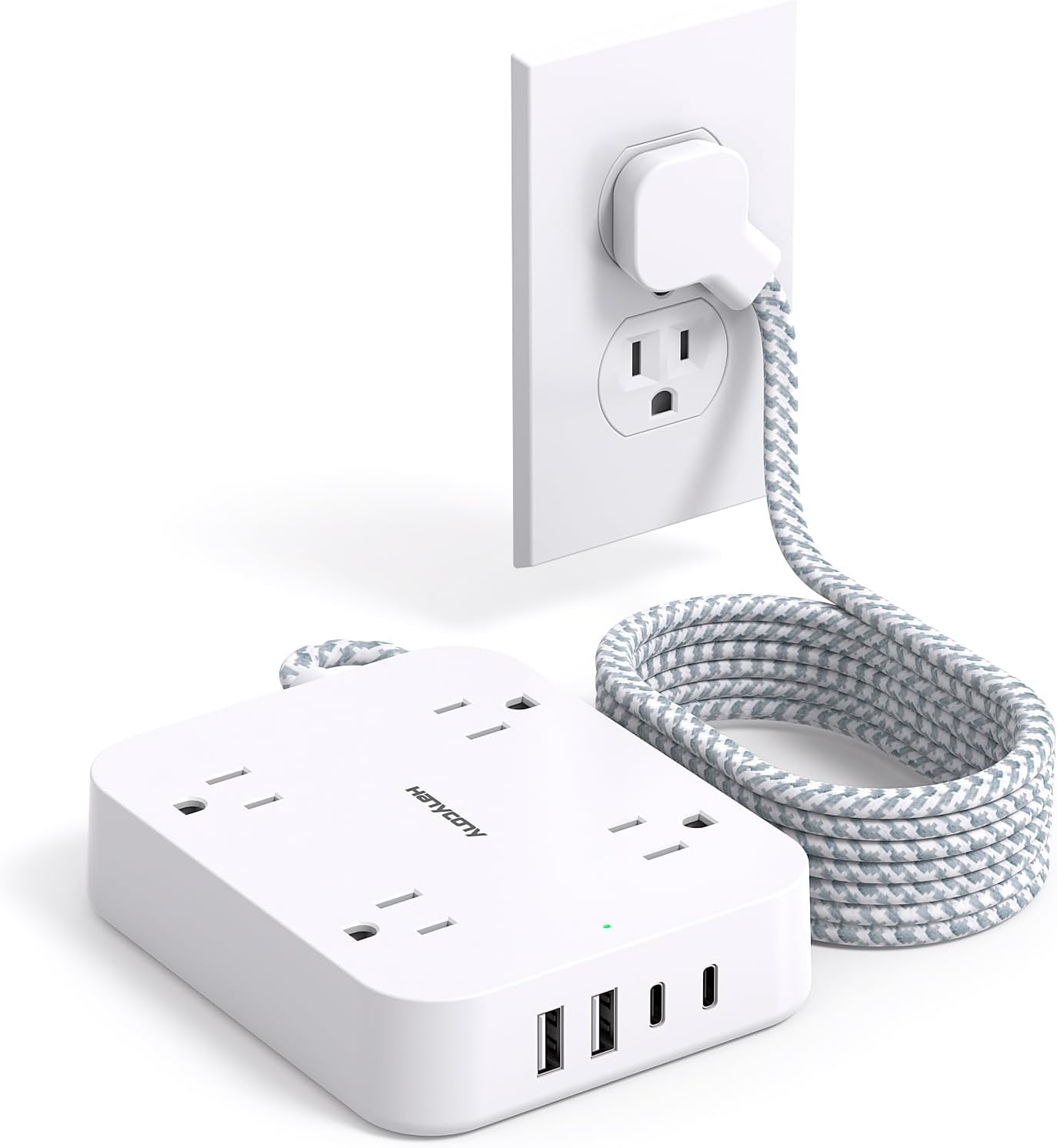 Amazon.com: Power Strip with USB Ports,Wall Mount 5FT Total 70W 4 USB ...