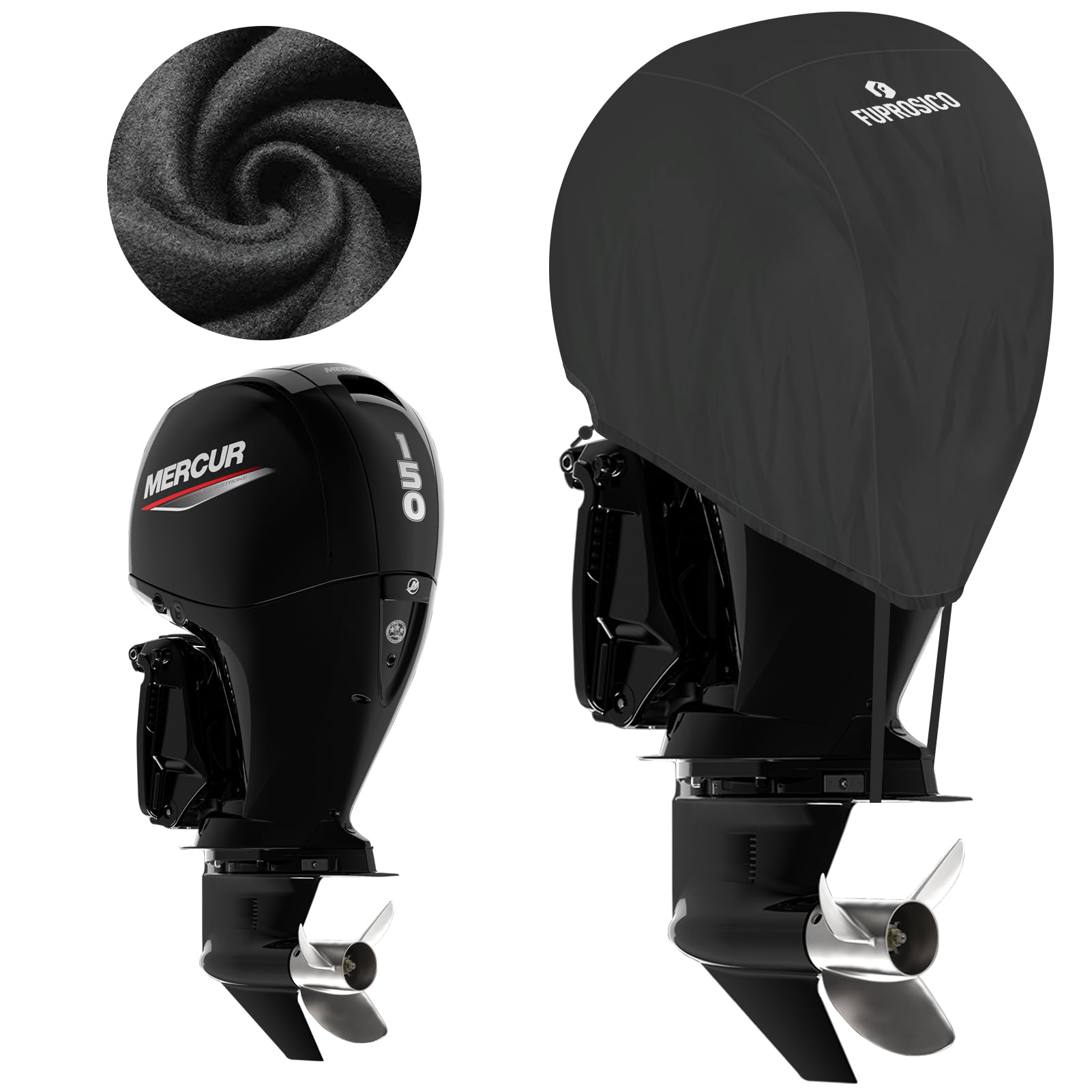 Amazon.com: Fuprosico Boat Motor Cover 1200D Outboard Motor Cover ...
