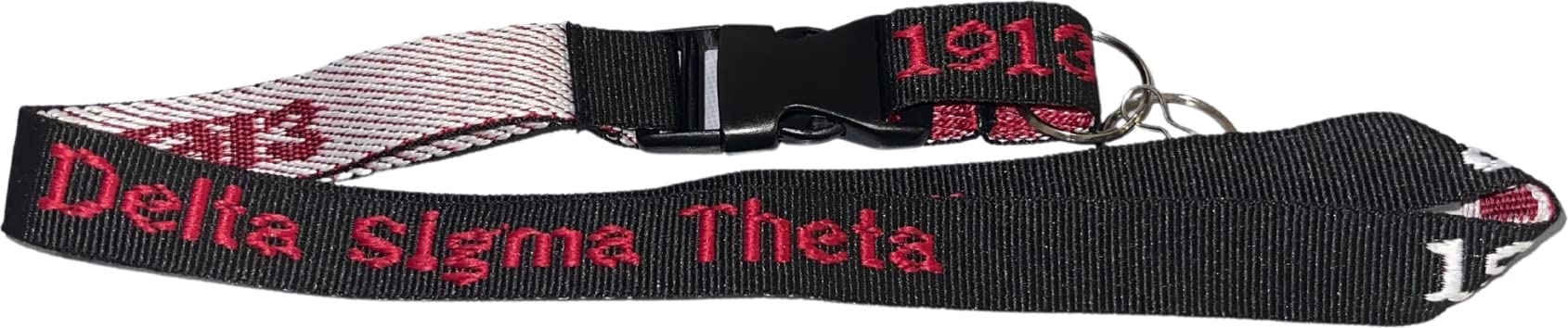 Amazon.com: Delta Sigma Theta Classic Woven Embroidered Lanyard [Black ...