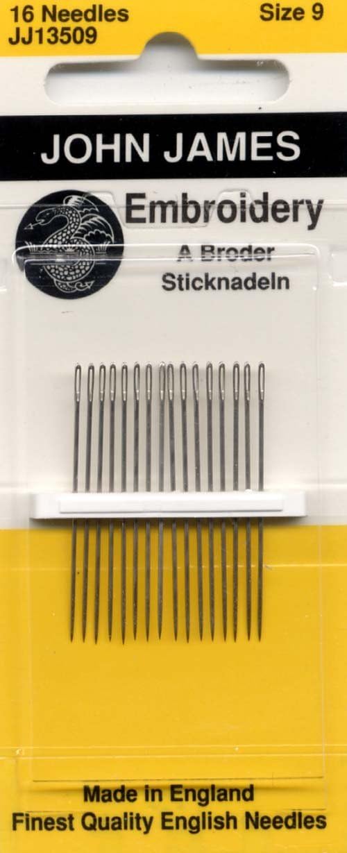Amazon.com: Bohin Crewel Embroidery Needles, Size 3/9, 15 Per Package ...