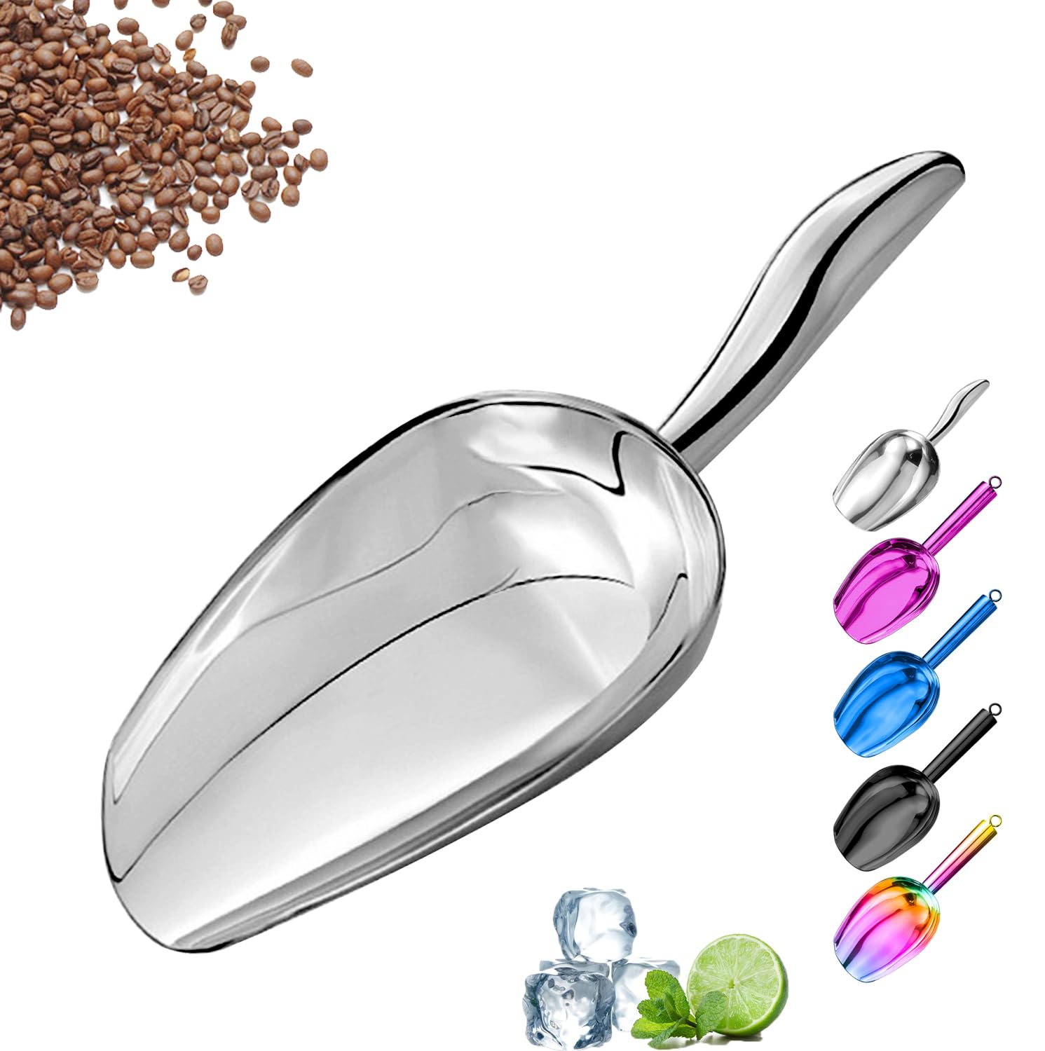 Amazon.com: Metal Ice Scoop，Kitchen Ice Scooper for Ice Maker,Stainless ...