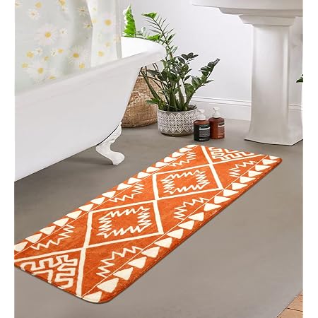 Amazon.com: Boho Bathroom Rug Runner Moon Phases Bath Mat with Tassels ...