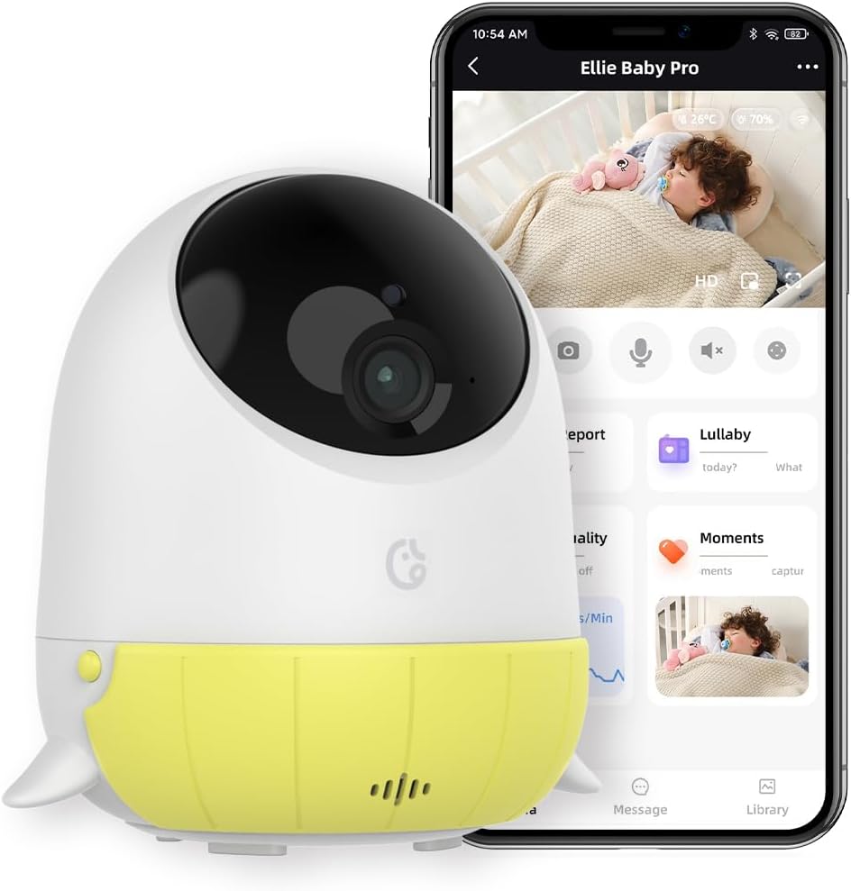 Amazon.com: Ellie Baby Monitor with Camera and Audio, Face Covered ...