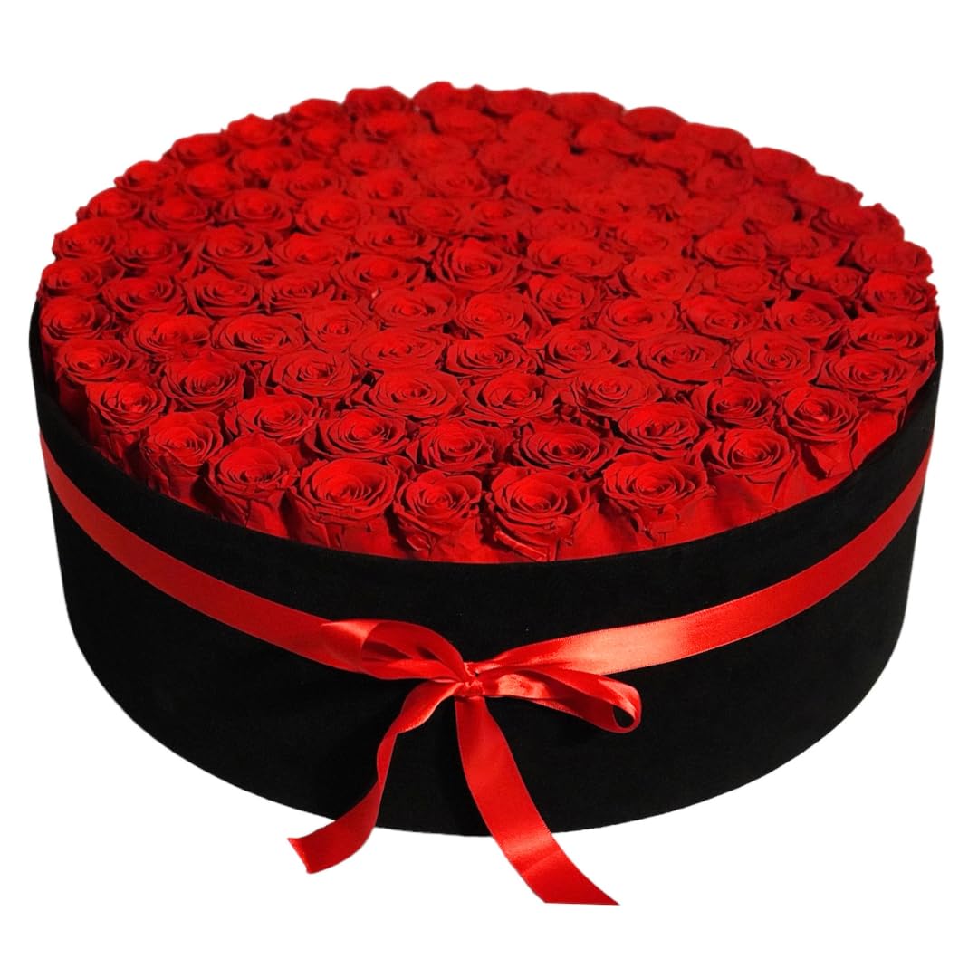 Amazon.com: 100 Preserved Roses Forever Flowers Roses in Velvet Box Mom ...