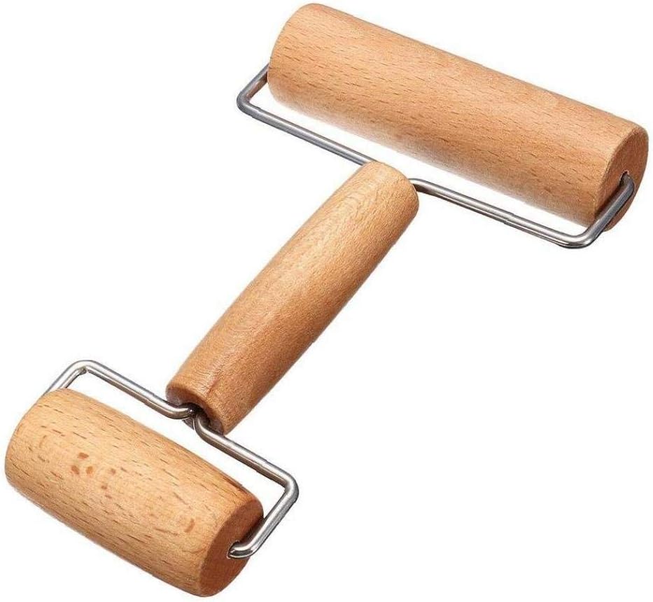 Amazon.com: Dough Rolling Pin Wooden Double Sided Roller Bread-shaped ...