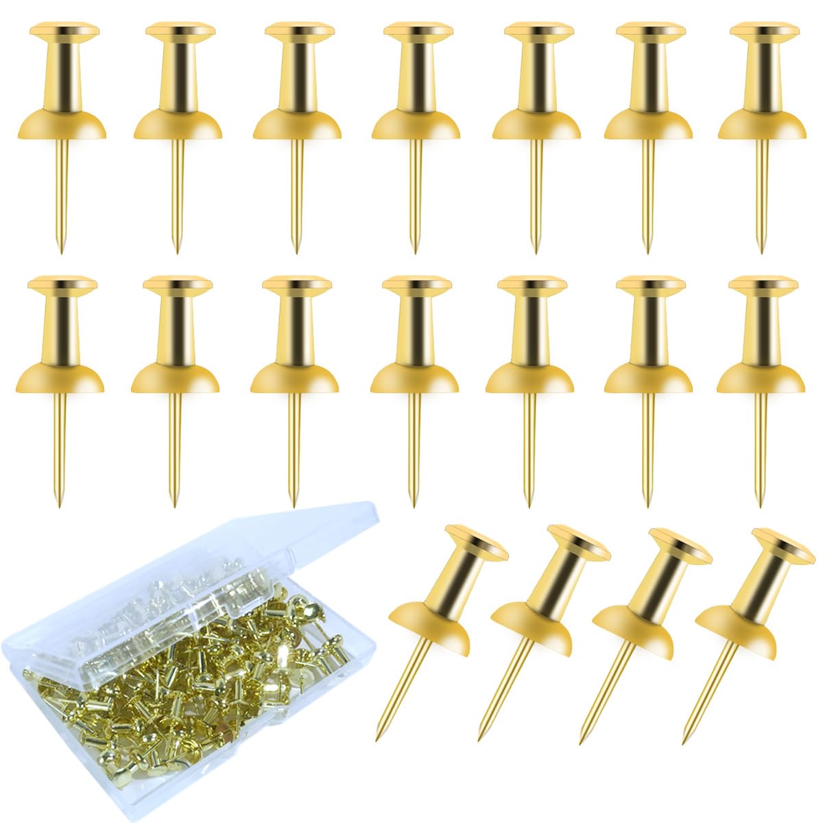 Amazon.com: 100Pcs Push Pins Gold, Stick Pins for Bulletin Board ...