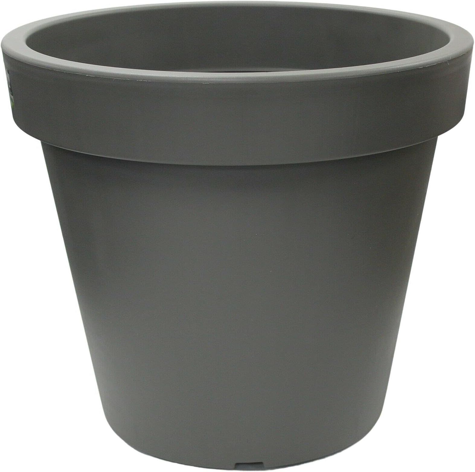 Rammento Extra Large 58cm Round Barrel Planter - Grey Plastic Plant Pot ...