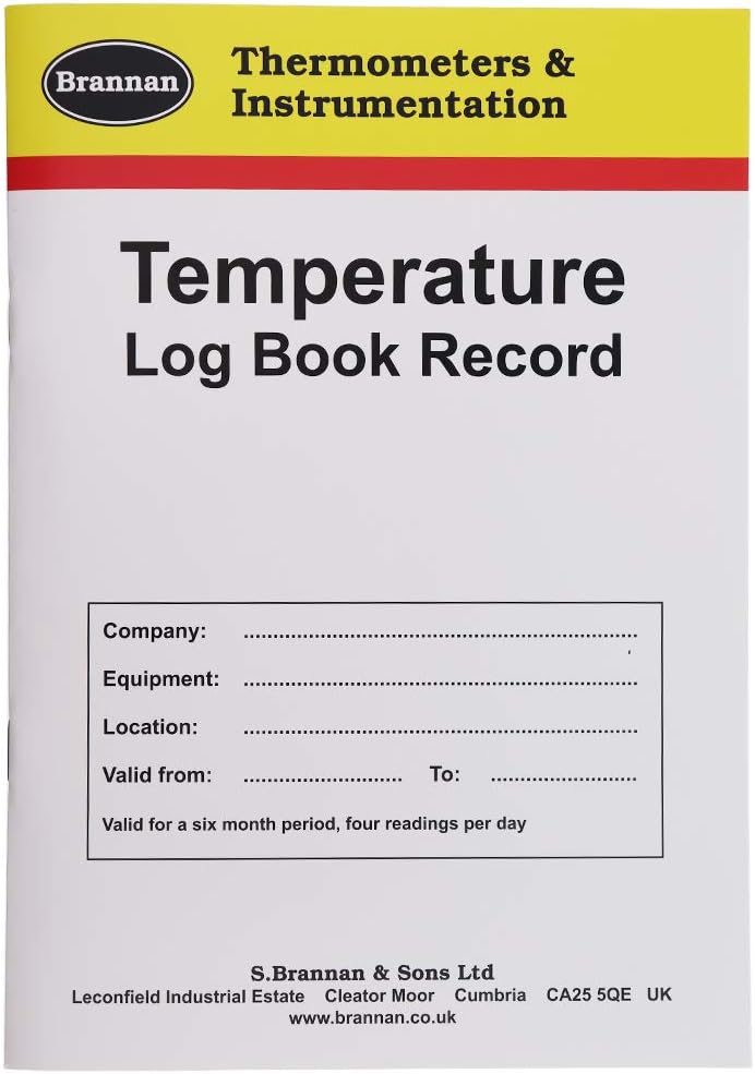 Pack of 5 X Temperature Log Books 6 Months Records - Monitor Fridge ...