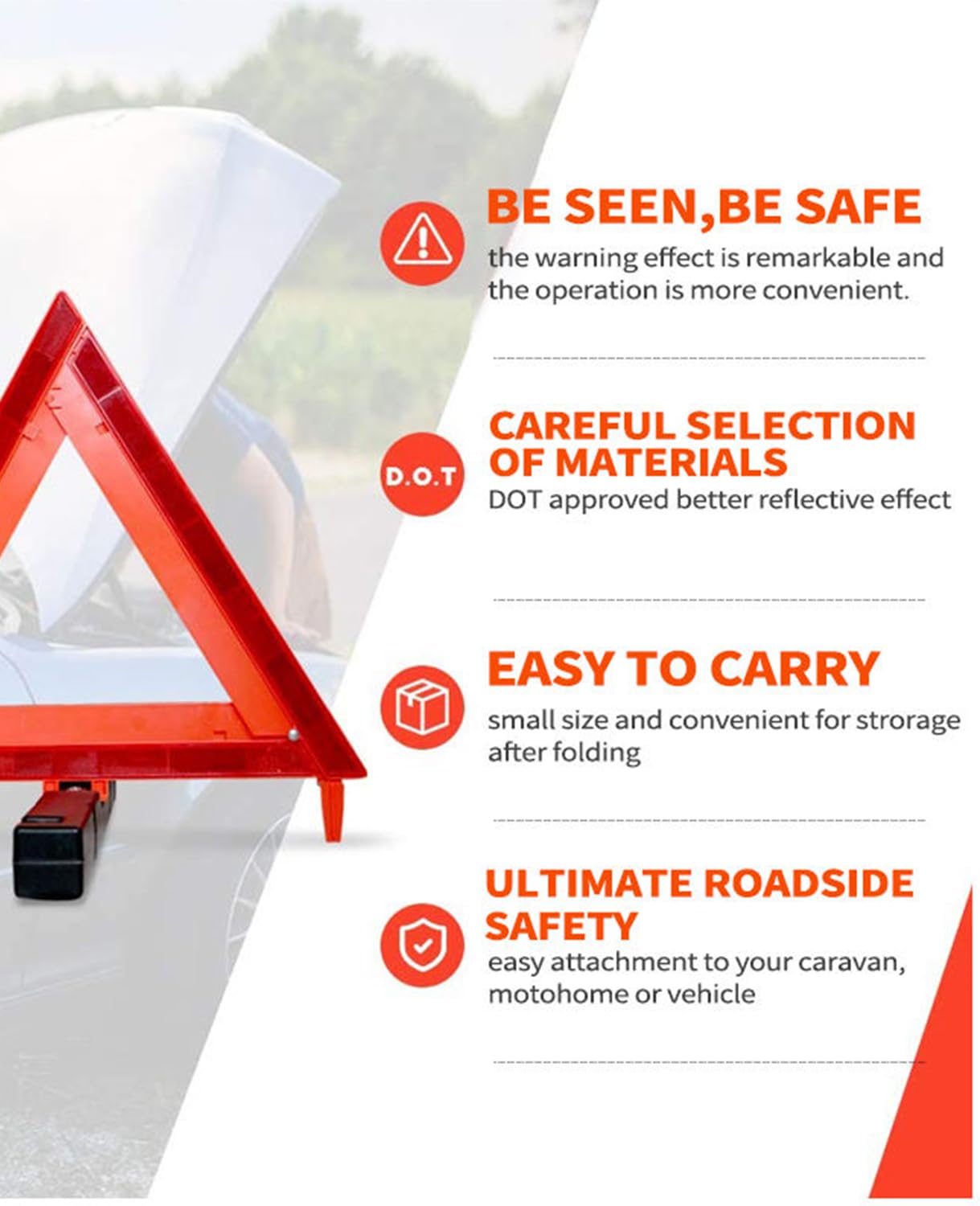 Snapklik.com : Aikko 3 Pack Warning Triangle DOT Approved Identical To ...