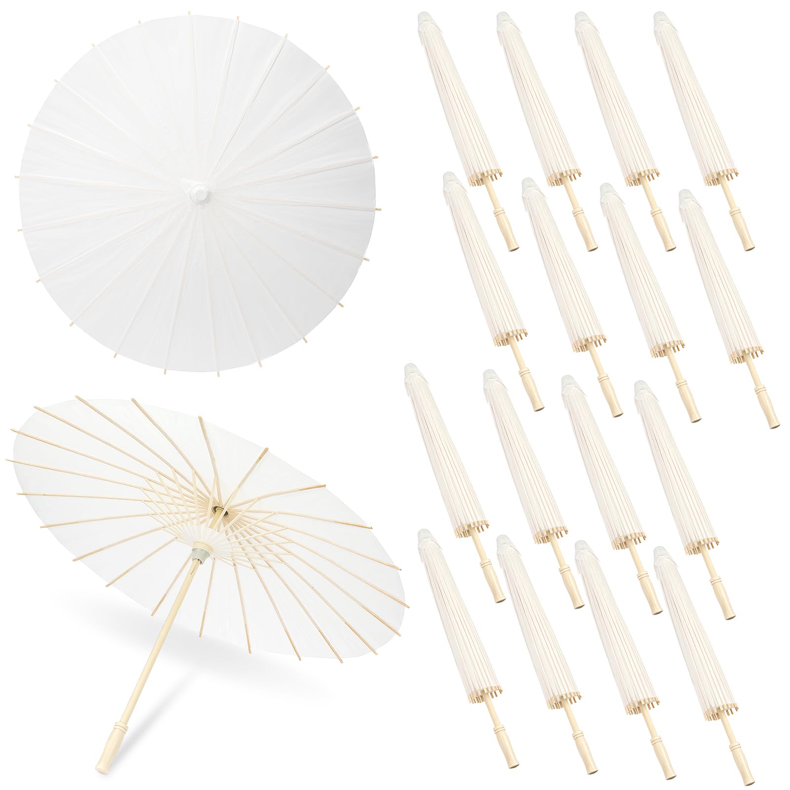 Snapklik.com : 16 Piece 23.6 Inch White Paper Umbrellas, Chinese ...