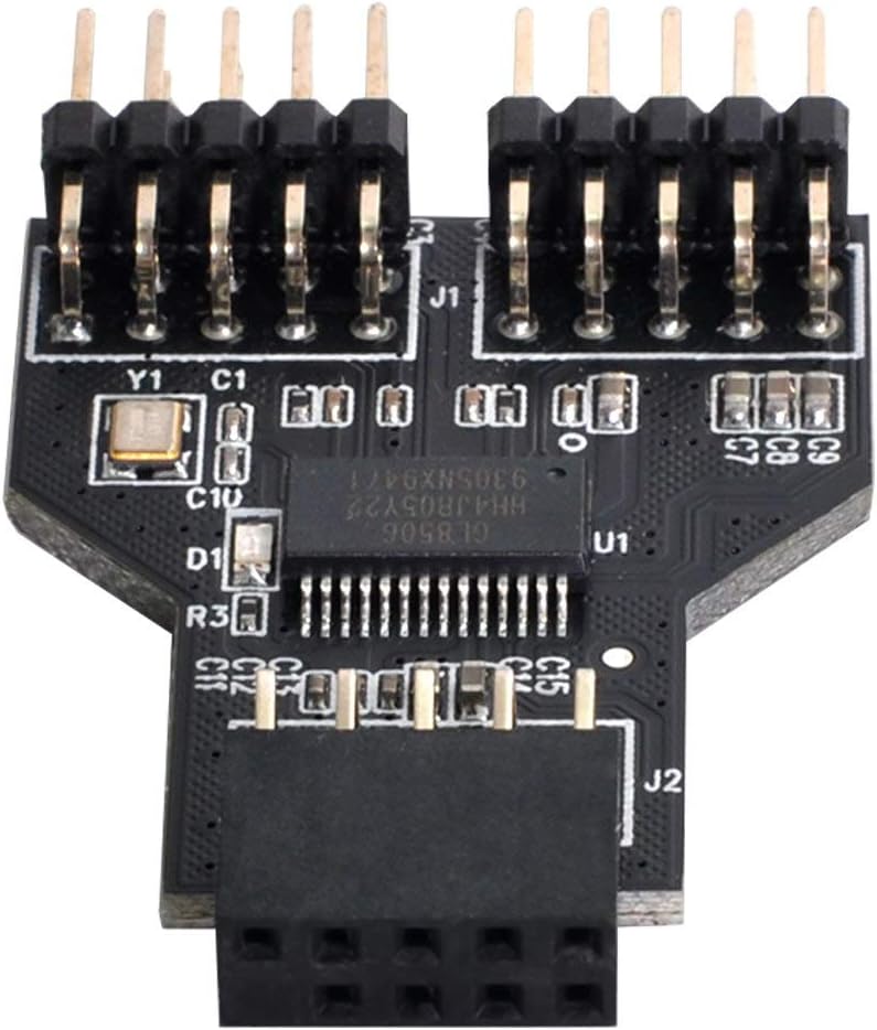 Amazon.com: chenyang USB 2.0 Front Panel Header 9Pin/10Pin 1 to 2 HUB ...