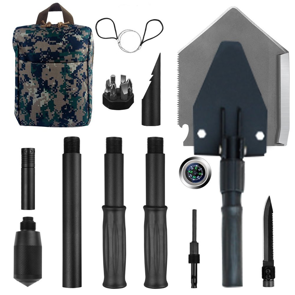 Amazon.co.jp: Military Portable Folding Shovel [89cm Long] and Tactical ...