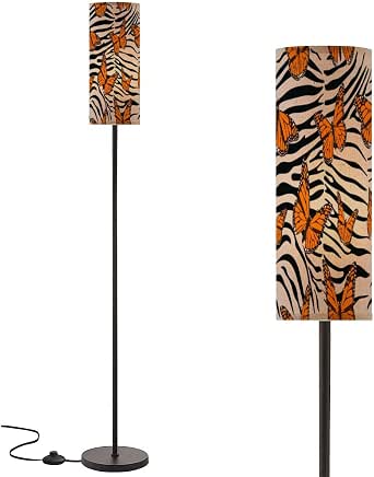 Modern Standing Lamps Zebra seamless pattern Animal print butterflies ...