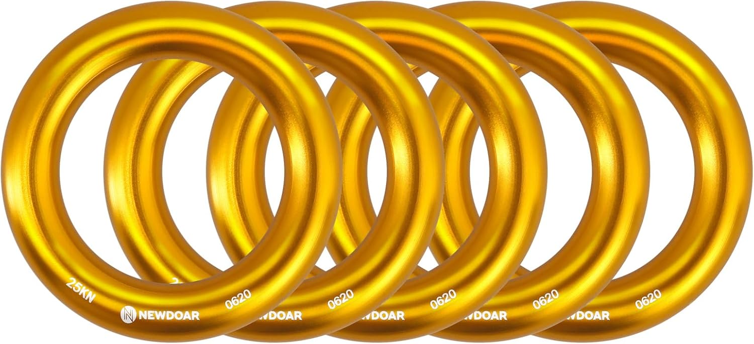 Amazon.com : NewDoar Rappel Ring 25kN Aluminum Alloy O-Ring for Rock ...