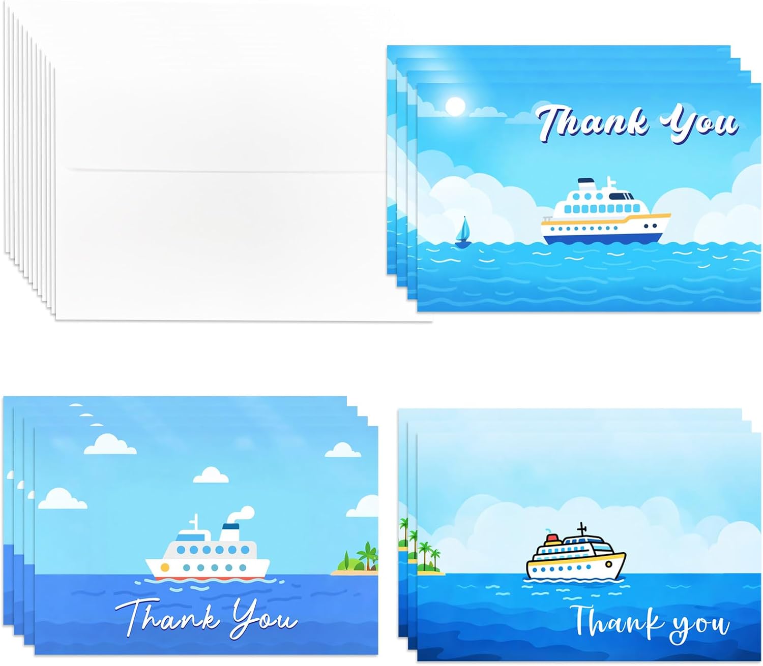 Amazon.com: Artreeiger 12 Cruise Thank You Cards with Envelopes, 4x6 ...