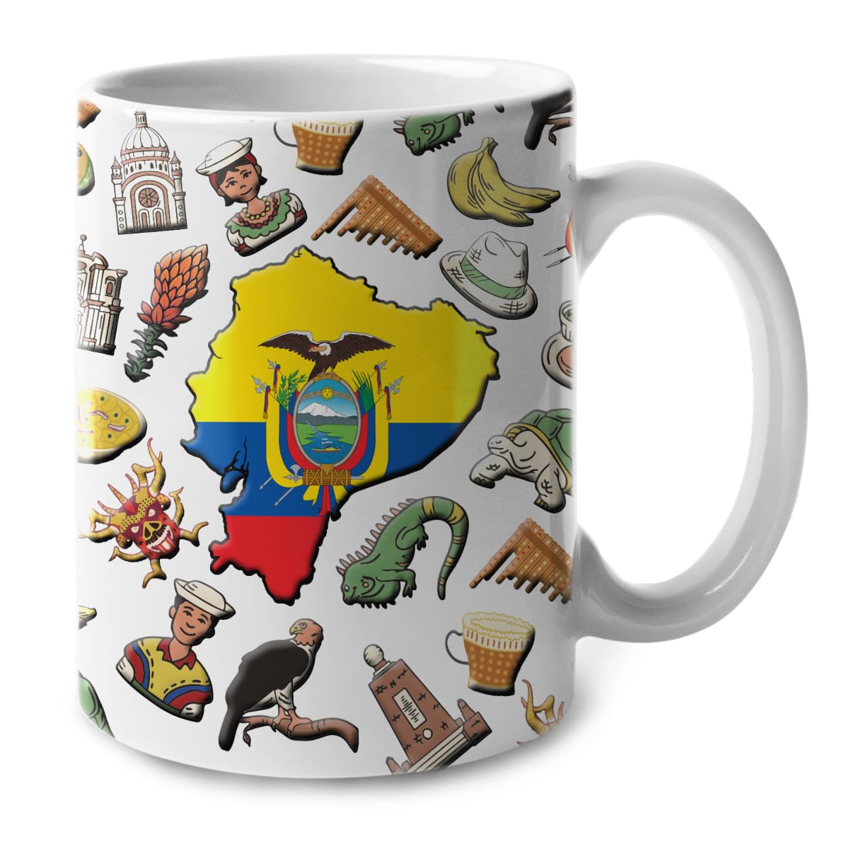 Amazon.com: Lotacy Ecuador Symbols Coffee Mug With Map Flag, Ecuador ...