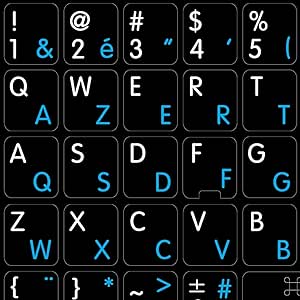 Amazon.com: MAC ENGLISH-FRENCH AZERTY KEYBOARD LABELS LAYOUT BLACK ...