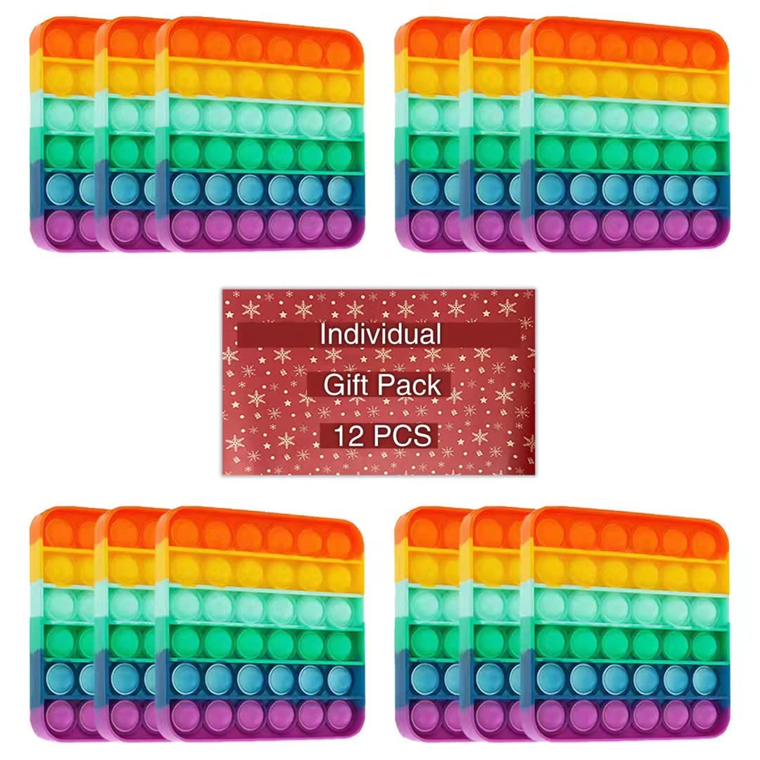 SoulLife 12 Pack Push Pop Fidget Sensory Toys for Kids, Multipack Pop ...