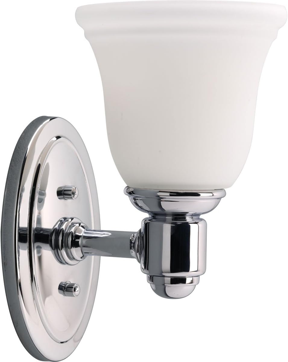 Progress Lighting P3339-15 1-Light Bath Bracket with White Opal Glass ...