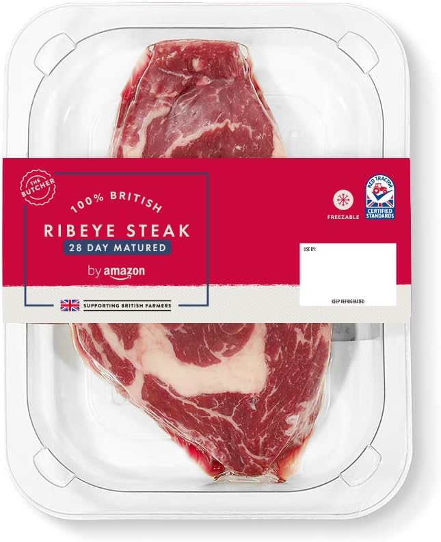 by Amazon British Ribeye Steak (28 Day Matured), 227g : Amazon.co.uk ...