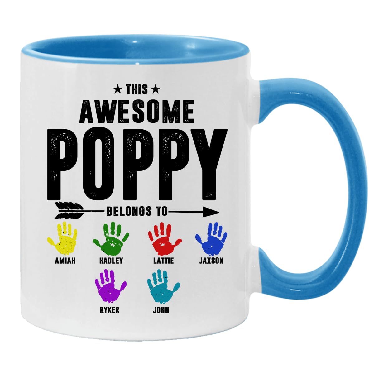 Amazon.com: Personalized Poppy Coffee Mug, Poppy Kids Hands Coffee Cup ...