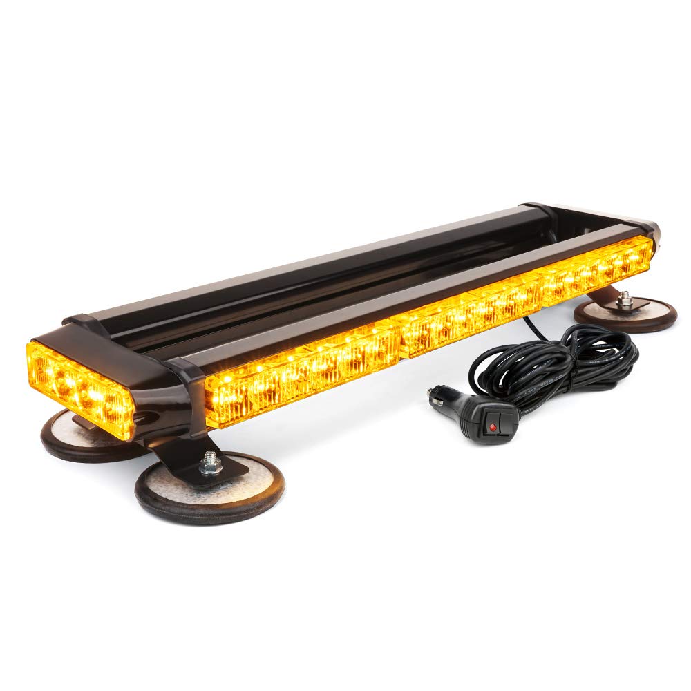 Snapklik.com : Amber LED Rooftop Strobe Flashing Light Bar 21" Double ...